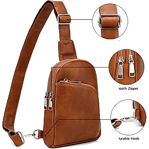 AOCINA INICAT Small Sling Bag Crossbody Vegan Leather Fanny Packs for Women Fashionable Chest Bag for Travel(026-Black with RFID)