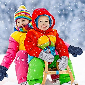 HONGTEYA Toddler Gloves Toddler Snow Mittens Waterproof Kids Warm Ski Gloves Lined Fleece Baby Winter Mittens for Toddler Boys Girls