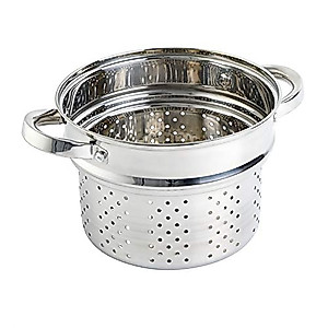 Oster Sangerfield Stainless Steel Cookware 5-Quart Pasta Pot Set w/Steamer, Basket & Lid