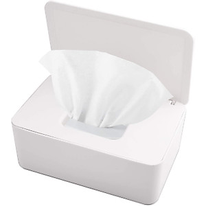 Wipes Dispenser,KinAndKen Baby Wipes Dispenser Refillable Wipe Container with Sealing Design,Keeps Wipes Fresh, One-Handed Operation. Non-Slip, Easy Open/Close Wipes Pouch Case