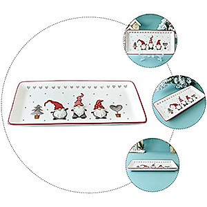 Rectangular Platters Porcelain Serving Plates Christmas Gnomes for Serving Salad Pasta Cheese Appetizer Ham Dishwasher Safe