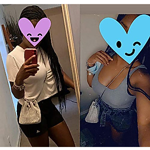 Vgift Silver Purse, Women Rhinestone Bag Diamond Purse for Evening Wedding Cocktail Costume Party Homecoming Prom