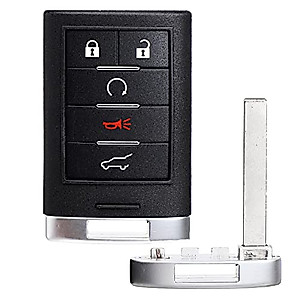NPAUTO Key Fob Remote Replacement for Cadillac SRX ATS ELR XTS 2010 2011 2012 2013 2014 2015 Keyless Entry Remote Control Start Car Key Fobs (FCCID NBG009768T, 5-Buttons, 315 MHz)