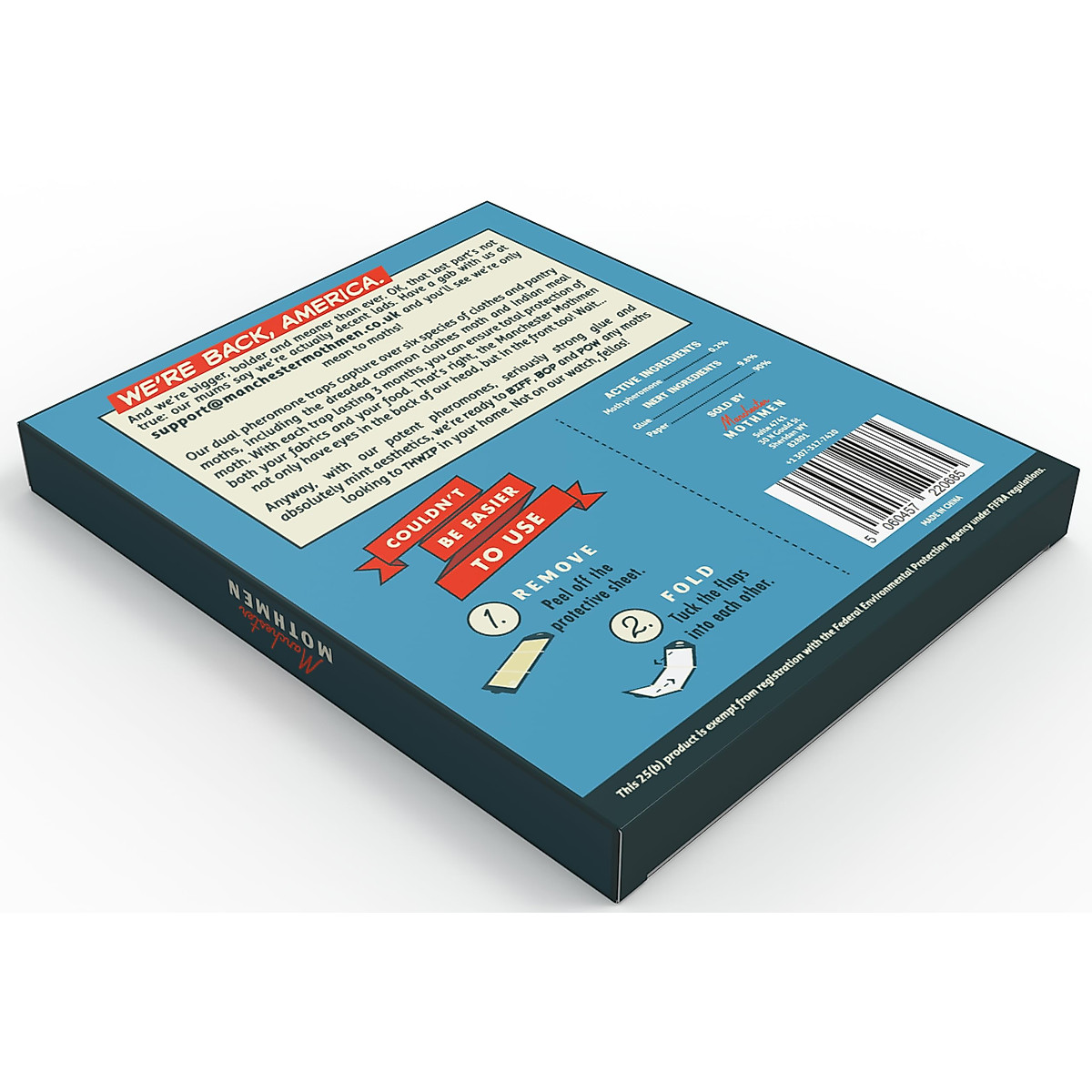 Manchester Mothmen 2-in-1 Clothing & Pantry Moth Traps for House | 5-Pack Moth Killer Indoor for Clothes, Closets & Kitchen | Indian Meal Moth Trap with Clothes Moth Pheromones