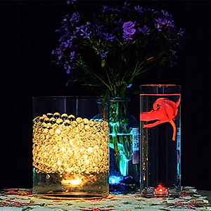 KUCAM Mini Submersible LED Lights, Waterproof Small LED Tea Lights Candle with Remote Battery Operated,RGB Color Changing for Vase Home Party Wedding Table Centerpieces,10 Pack