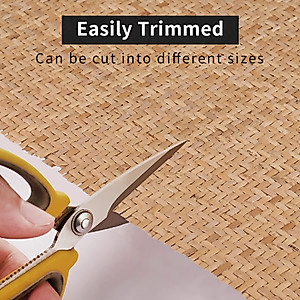 14"Width Natural Cane Webbing 3.3Ft, V Shape Rattan Webbing for Caning Projects, Woven Cane Roll for Furniture, Chair, Cabinet, Ceiling, Basket