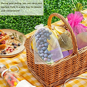 ANSLEY SHOP 50PCS 8x12 Inches Organza Gift Bags with Drawstring Gift Packaging Big Bags (White)