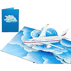 WOWPAPERART Pop Up Thank You Card, Blue and White, 5 x 7 Inches, Laser Cut, Personalized, Any Occasion, Any Audience, Includes Envelope and Protection Plastic Bag