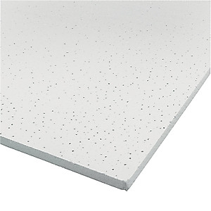 Prime-Line MP60000 Ceiling Tile 2 ft. x 4 ft. Square Edge Panel Textured Directional Acoustical Fire Retardant White (10 Pack)