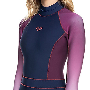 Roxy Womens 3/2 Roxy Rise Collection Back Zip GBS Wetsuit - Navy Nights/Red Plum/Garnet | 4