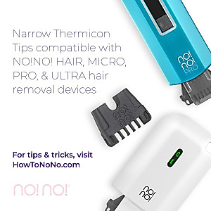 no!no! Thermicon Narrow Tip Refill Pack - Hair Removal for Women - Flawless Replacement Heads Attach to Device for a Smooth Hairless Face, Underarm, & Bikini Area