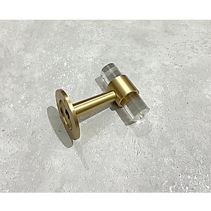 Morco Deco 1pc Brass Lucite Robe Hook Handmade Bathroom Kithcen Towel Hook Lucite Brass Coat Hook Hangers Storage Hook (Satin Brass)