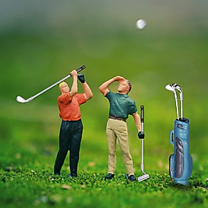 Skylety 23 Pieces Dollhouse Miniature Sports Set Mini Golf Baseball Tennis Bowling Tiny Golf Ball Clubs Ball Bats Racket Mini House Decoration Accessories for Dollhouse Collection Cake Topper Decor