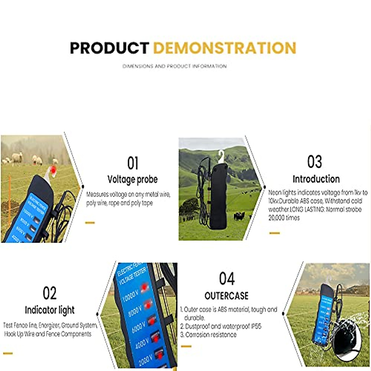 10KV Neon Fence Tester Voltage Meter for Livestock