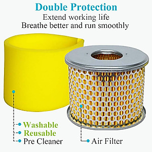 HOODELL 3 Pack Air Filter Fit for Honda GX390 13HP GX340 11HP Engine Pressure Washer Air Cleaner, Professional 17210-ZE3-010 17210-ZE3-505 Air Filter