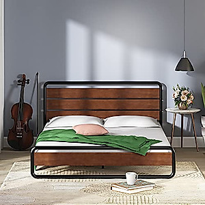 ZINUS Therese Metal Platform Bed Frame / No Box Spring Needed / Wood Slat Support / Easy Assembly, Full