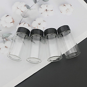 Kesell 25ml Glass Vials, Clear Glass Sample Bottle, Small Glass Vial with Screw Cap, Empty Bottle with Cap, Pack of 16