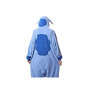 FZChenrry Onesie Pajamas for Women Adult Onepiece Unicorn Christmas Costume Halloween Animal Unisex Cosplay Cartoon Stitch (US, Alpha, X-Large, Regular, Regular, Blue)