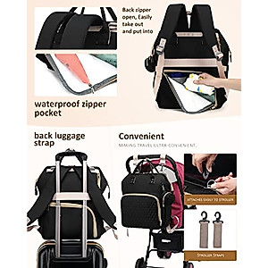 Baby Diaper Bag Backpack with Changing Pad, Pacifier Case - Black Diaper Bags for Girl Boy Newborn Unisex Infant Toddler - Baby Travel Bag for Mom Dad - Registry Baby Shower Gifts, 30L Large Capacity