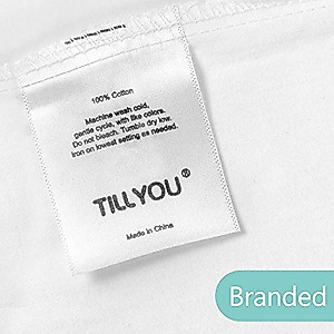 TILLYOU Toddler Bed Pillow with Pillowcase, Ergonomic Cotton Baby Pillow for Sleeping,Kids Travel Pillow with Case, 13”x18”, White
