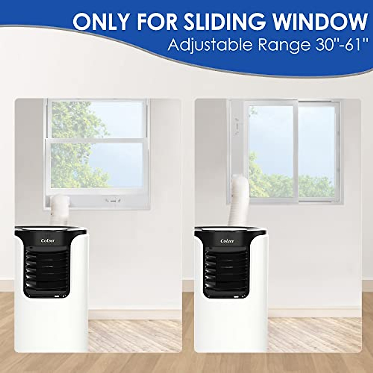 COLZER Portable Air Conditioners 14,000 BTU Portable AC Unit 4-in-1 Air Conditioner Portable for Room up to 500 Sq. Ft. Large, Mobile Cooler with Remote Control