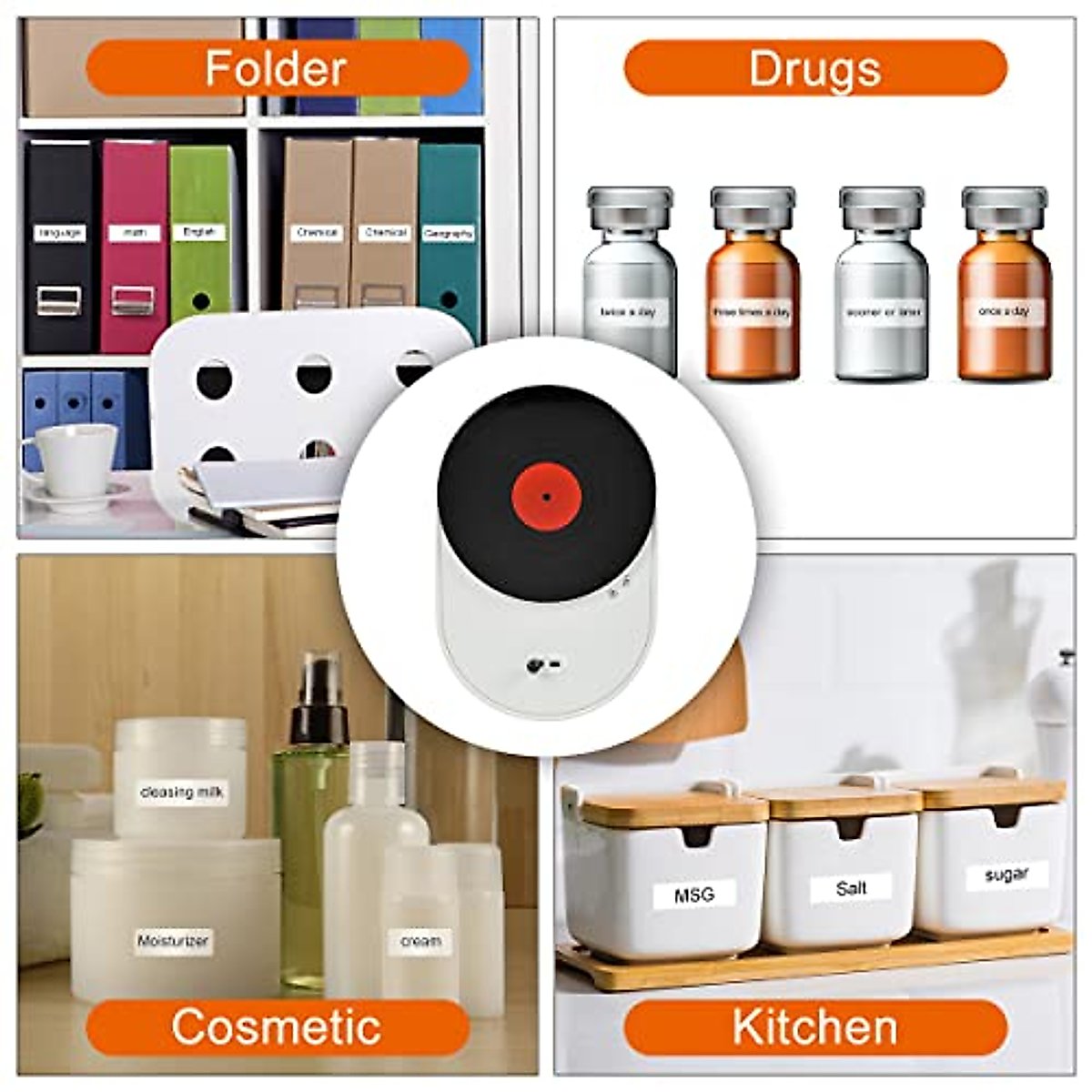 COTOP Label Maker Printer No Ink, Portable Home Use Sticker Maker Wireless Connection Label Machine Tape Included Compatible with iOS + Android Office Home Organization