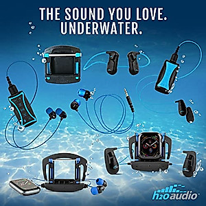H2O Audio Surge S+ Waterproof Sport Short Cord Headphones for Swimming and Underwater Activities | in-Ear Sweatproof, Dustproof, Water-Resistant Noise Cancelling Earbuds for iPods and MP3 Players