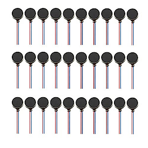 AEDIKO 30pcs Mini Vibration Motors DC 3V Flat Coin Button-Type Vibrating Motor 10000rpm Self Adhesive Vibration Motor 10x2mm for DIY Mobile Cell Phone Pager Tablet Toys