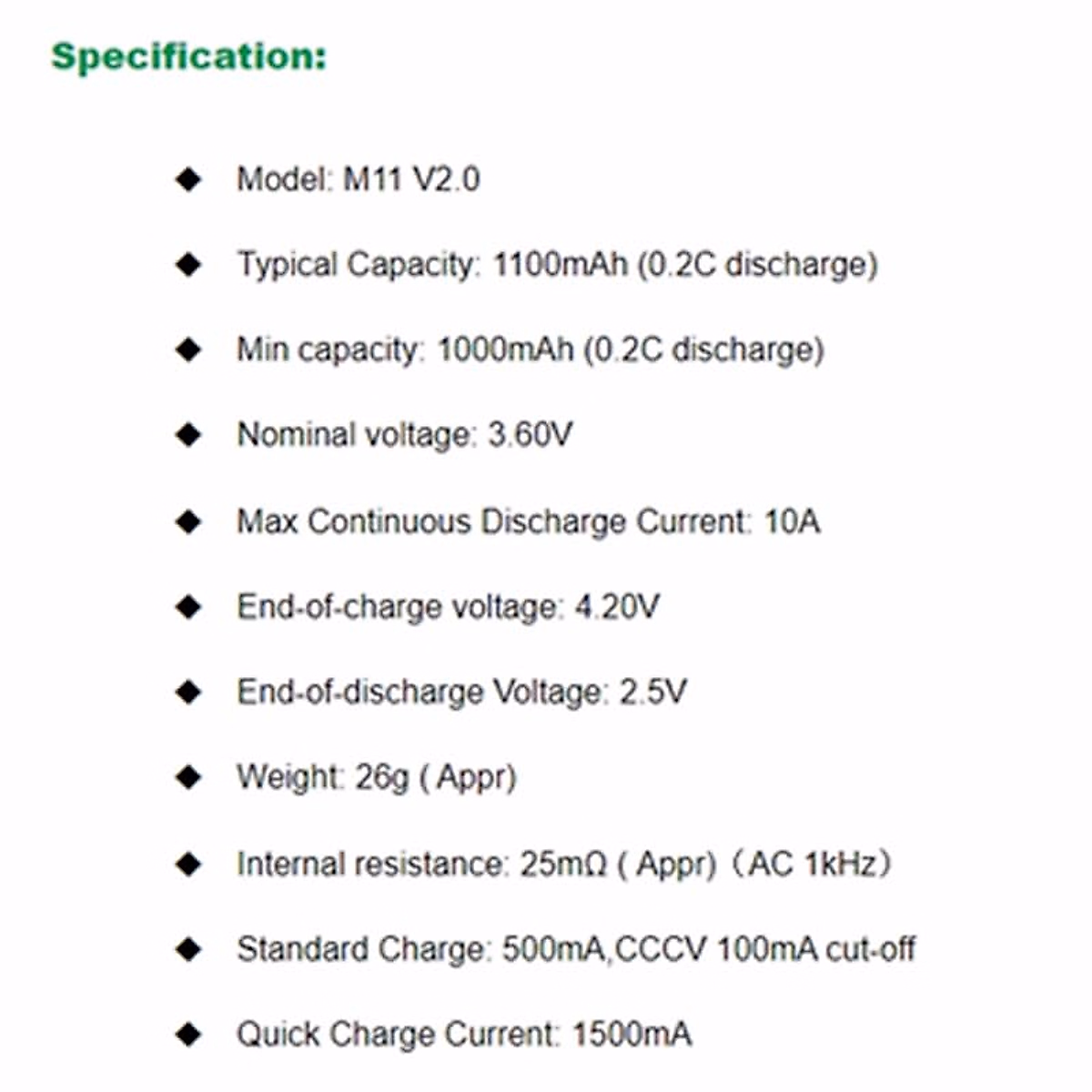 Vapcell 3.7v 1100mah Flat Top 18350 10A Discharge high Drain Li-on IMR Rechargeable Lithium Battery 2pcs