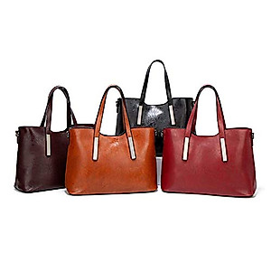 Women Handbag Satchel Purses and Handbags for Women Shoulder Tote Bags Wallets (Black)