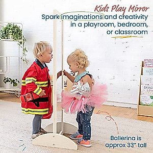 ECR4Kids Double-Sided Bi-Directional Mirror, Kids Furniture, White Wash