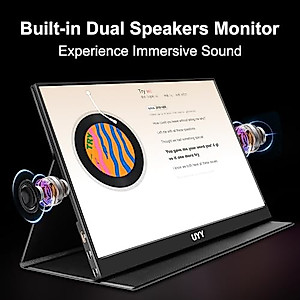 Newest Portable Monitor 16.1" 1920 FHD 2024 HDR 178° PC Screen,Second External Gaming Monitor FreeSync IPS USB-C HDMI Dual Speakers Smart Cover for | Laptop | PC | Phone | Mac | PS4/5 Switch