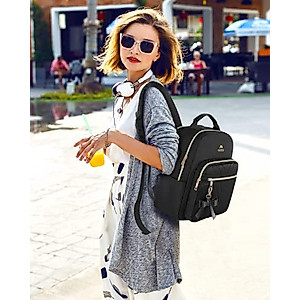 MATEIN Mini Backpack for Women, Waterproof Stylish Daypack Purse Shoulder Bag with USB Charging Port, Lightweight Small Casual Daily Travel Backpack for Ladies Teen Girls, 2pcs Sets, Black