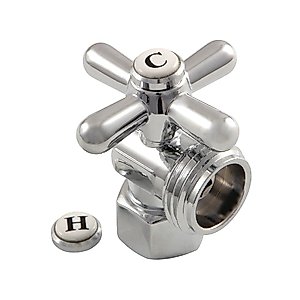 Kingston Brass CC13001X Vintage 1/2-Inch IPS X 3/4-Inch Hose Thread Cross Handle, 2-1/8-Inch, Polished Chrome