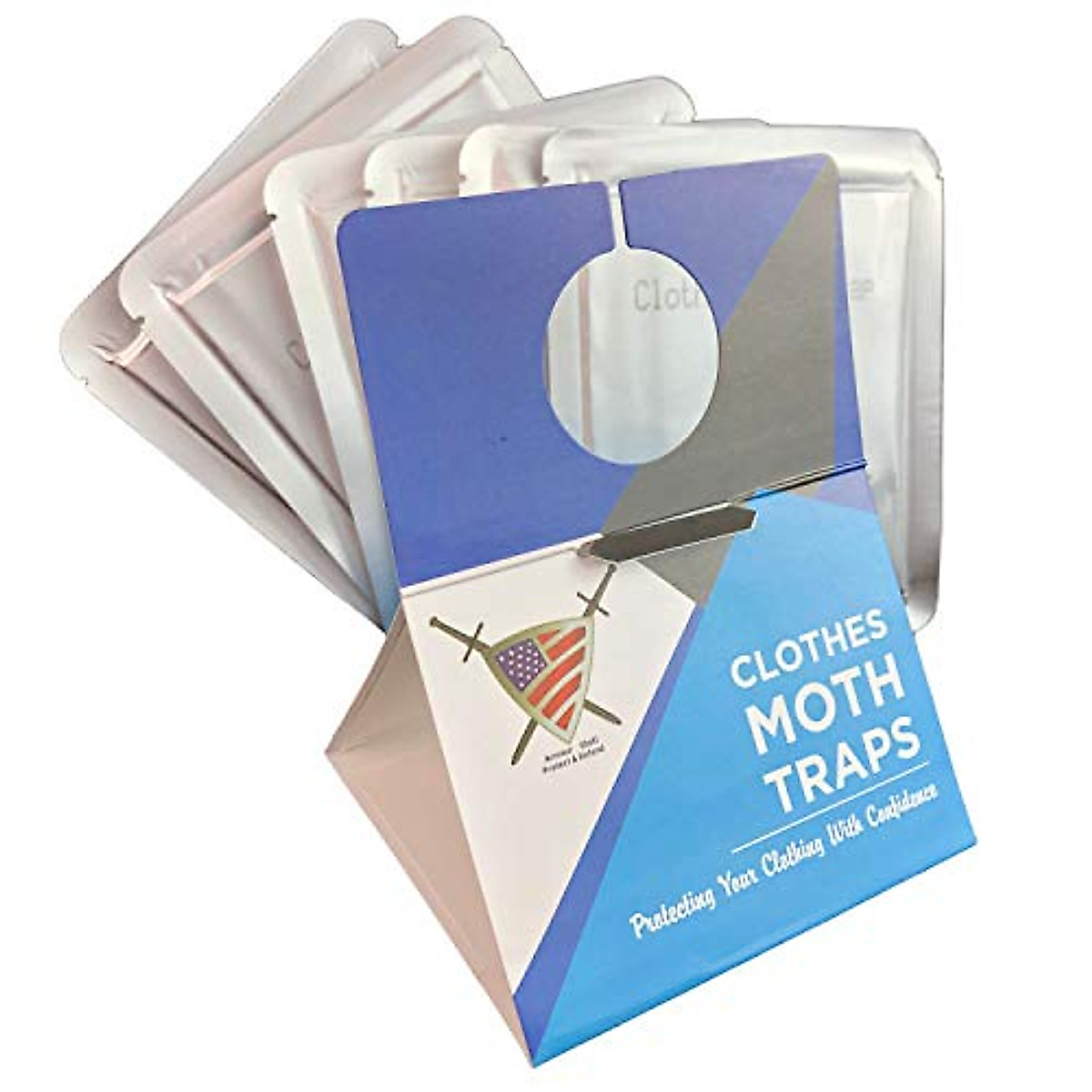 Moth Traps Closet Clothing - Clothes Moths Protection Trap with Unique Hanging Design (6 Traps)