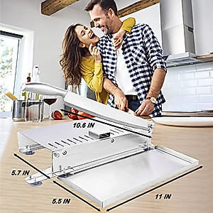 SJDFK Manual Bone Meat Slicer,Stainless Steel Cutter Machine,Rib Fish Chicken Beef Cutting Machine for Home Cooking and Commercial 15.3 In