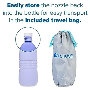 Brondell GoSpa Travel Bidet GS-70 Easy-to-use Portable Bidet with Convenient Nozzle Storage, Travel Bag, 400 ml Capacity, and Angled Nozzle Spray
