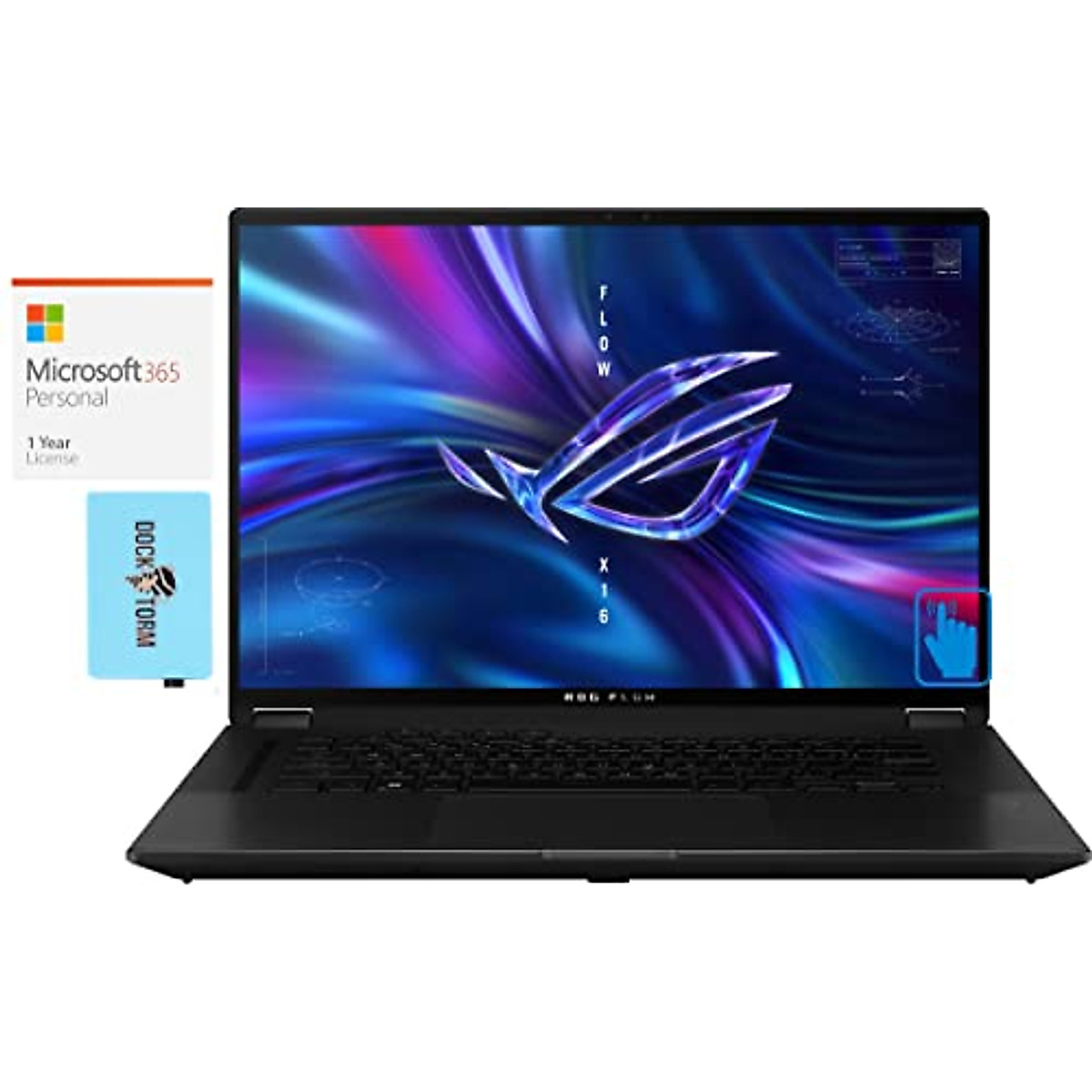 ASUS ROG Flow X16 GV601 Gaming & Entertainment Laptop (AMD Ryzen 9 6900HS 8-Core, 16GB DDR5 4800MHz RAM, 2x1TB PCIe SSD RAID 1 (1TB), Win 11 Pro) with MS 365 Personal , Hub