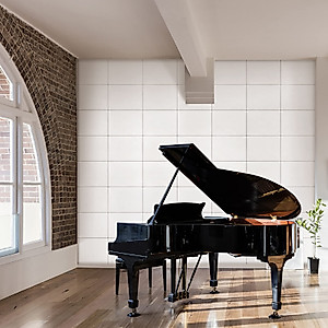 VANCORE 6 Pack Acoustic Panels 16"x 12"x 0.4" Sound Proof Padding, Sound Blocking Absorbing Padding for Wall Ceiling Acoustic Treatment for Home Office Decoration, White