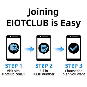 EIOTCLUB Prepaid 4G LTE Cellular SIM Card - No Contract Wireless - USA Compatible with AT&T and T-Mobile Networks for Security and Hunting Trail Game Cameras, GPS Devices- for Data, No Voice & Text