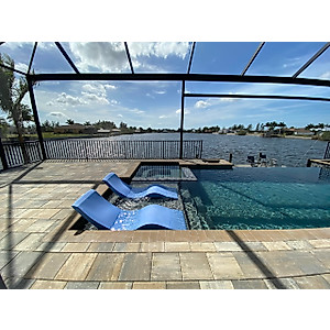 Aqua Outdoors - in-Pool Chaise Lounger - Pool & Sun Shelf Lounge Chair - Designed for Water Depths Up to 9” - Compatible with All Pool Types - Poolside & Sun Deck Tanning - Set of 2 - Coral Reef