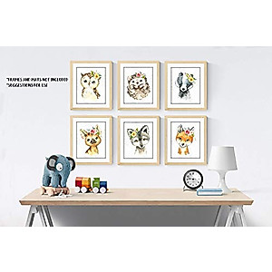 Woodland Animals Wall Art Prints - Nursery Decor - Set of 6-8x10 - Unframed - Watercolor