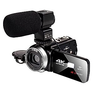 Camera 4K Video Camera 48MP 18X Digital Zoom Camera for Vlogging 10 Reflectors 3.0 Degrees Video Camera Digital Camera (Size : with 16G, Color : W)
