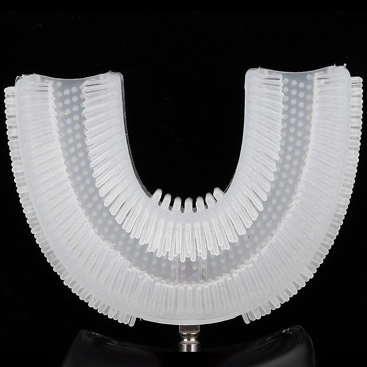 TMISHION Electric Toothbrush U-Shaped Adult Electric Toothbrush Automatic Cleaning Toothbrush Oral Care Tool Soft Silicone Brush Head Three-Color Optional High-Efficiency Cleaning(Black)