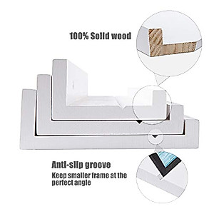 AZSKY 48Inch White Floating Shelves for Wall, Picture Ledge Shelf Set of 3 Different Sizes Wood Long Wall Shelves for Wall Bathroom Decor Kitchen Spice Rack Frames Set of 3