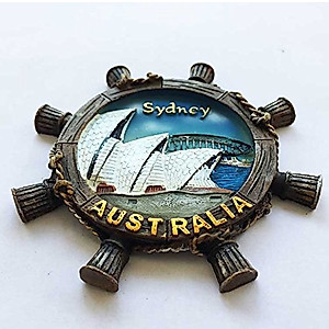 Sydney Australia 3D Refrigerator Magnet Travel Souvenirs,Hand-Made Rudder Shaped Sydney Australia Fridge Magnet Home and Kitchen Decoration Magnetic Sticker