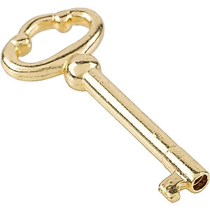 Hollow Barrel Brass Plated Skeleton Key for Antique Cabinet Doors, Grandfather Clocks, Dresser Drawers - Furniture Hardware | SK4-DB (1)