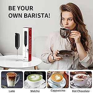 Electric Milk Frother Handheld, Whisk Drink Mixer for Coffee, Mini Mixer and Coffee Blender Frother Electric Coffee Stirrers For Cappuccino, Hot Chocolate, Frappe, Matcha, Latte, Matcha & More