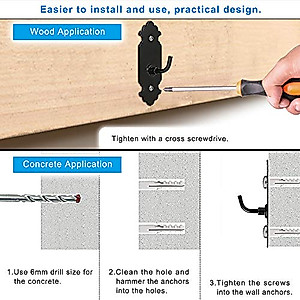 SELEWARE Coat Hooks Wall Mount with Screw, Heavy Duty Hooks for Hanging Coats for Key, Towel, Bags, Cup, Hat Indoor and Outdoor use