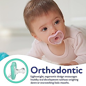 Dr. Talbot's Soft-Flex Orthodontic Pacifiers 6-12 Months, Pink/Aqua, Girl, 2 Count